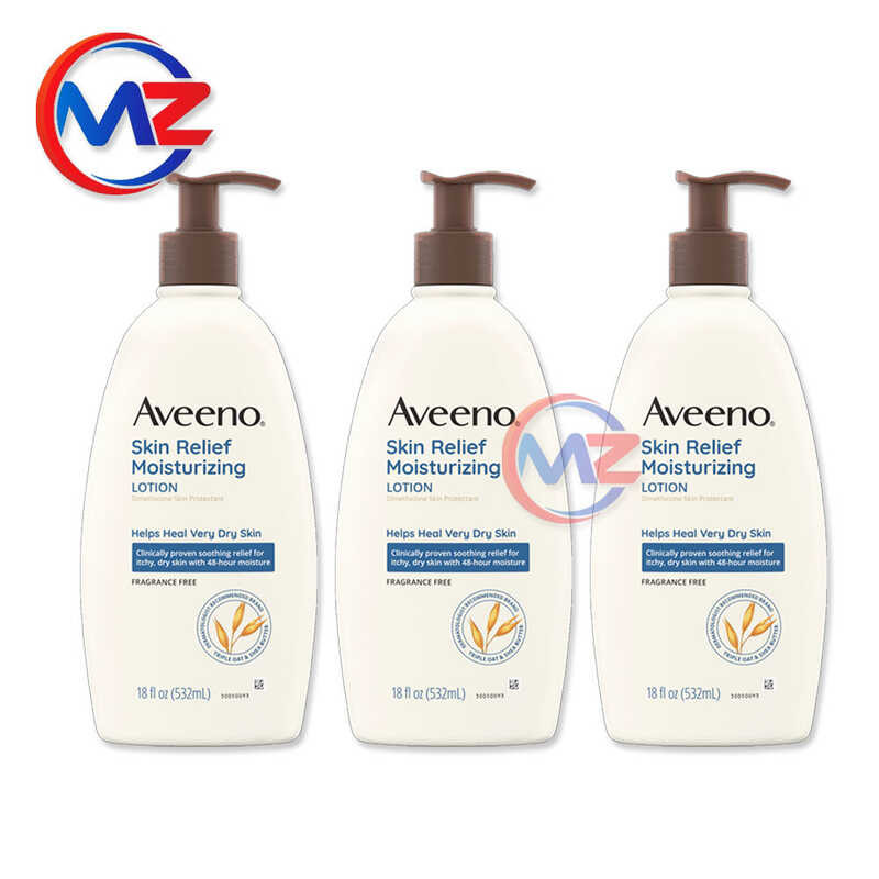 ( SET OF 3 ) Aveeno Skin Relief Moisturizing Lotion 532Ml | Shopee ...