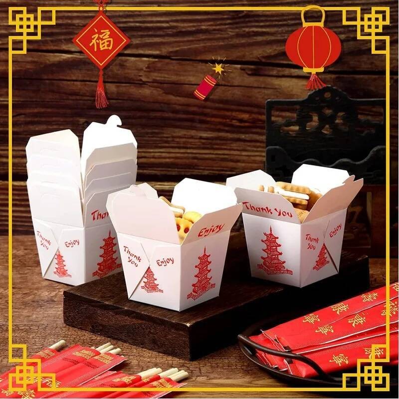 Chinese Pagoda Takeout Food Containers Without Handle Disposable Noodle ...