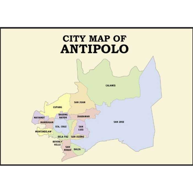 Antipolo City Map Waterproof A4 Laminated Chart 3 131 | Shopee Philippines