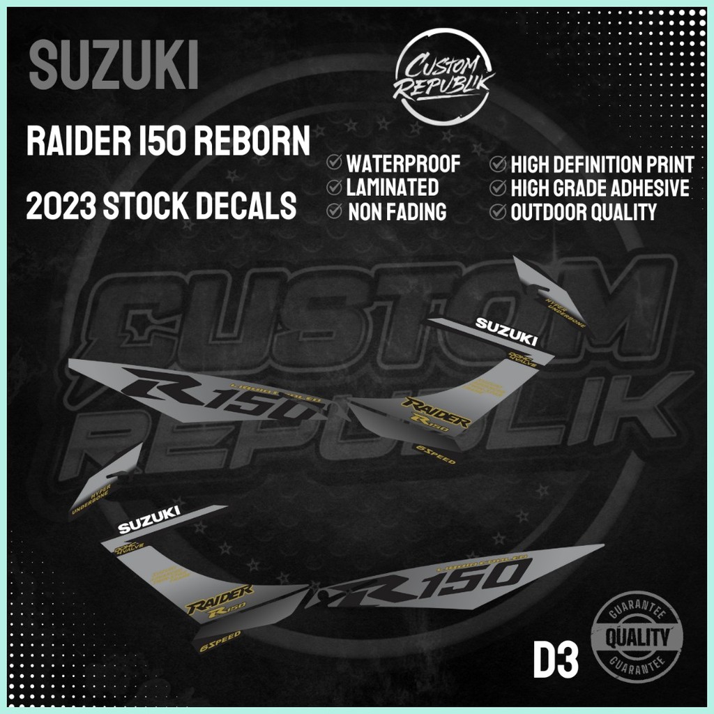 Suzuki Raider 150 Reborn 2023 Stock Decals Set | Shopee Philippines