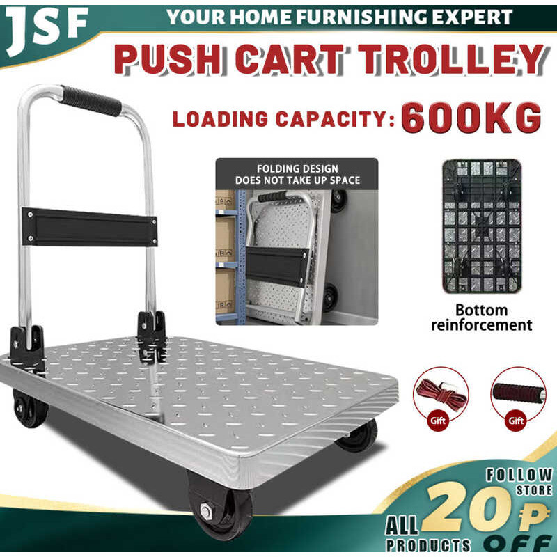 JSF Foldable Push Cart Trolley Heavy Duty Platform Hand Truck Dolly ...