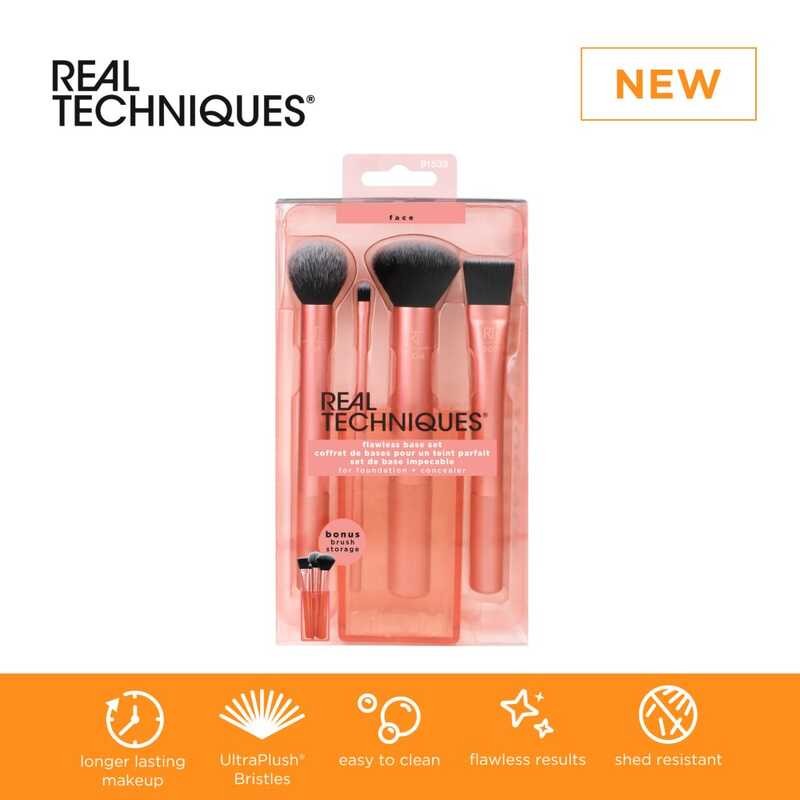 Real Techniques Flawless Base Make Up Brush Set (Rt 204, 205, 206, RT ...