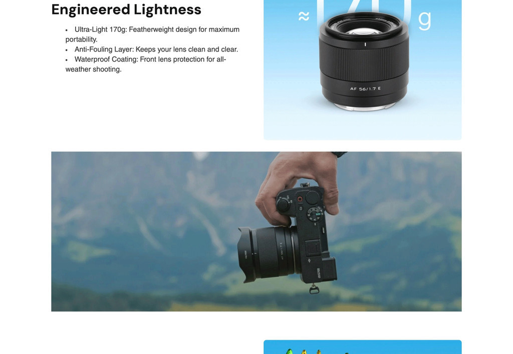 VILTROX 56mm F1.7 Auto Focus Lens APS-C Lens for Sony E Mount/Nikon Z Mount/Fuji X Mount ...