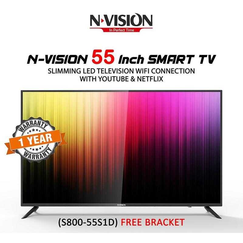 6Bf NVISION 55 Inch Smart TV - (S800-55S1d) FREE BRACKET | Shopee ...
