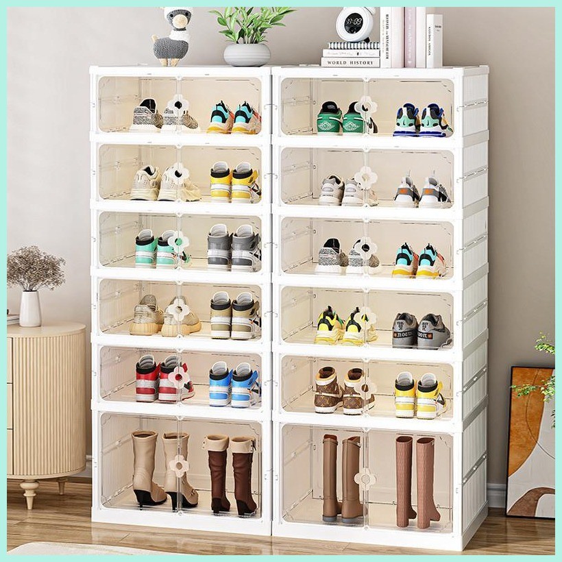 LF Foldable Shoe Rack Cabinet Storage Organizer Box Shelf Installation ...