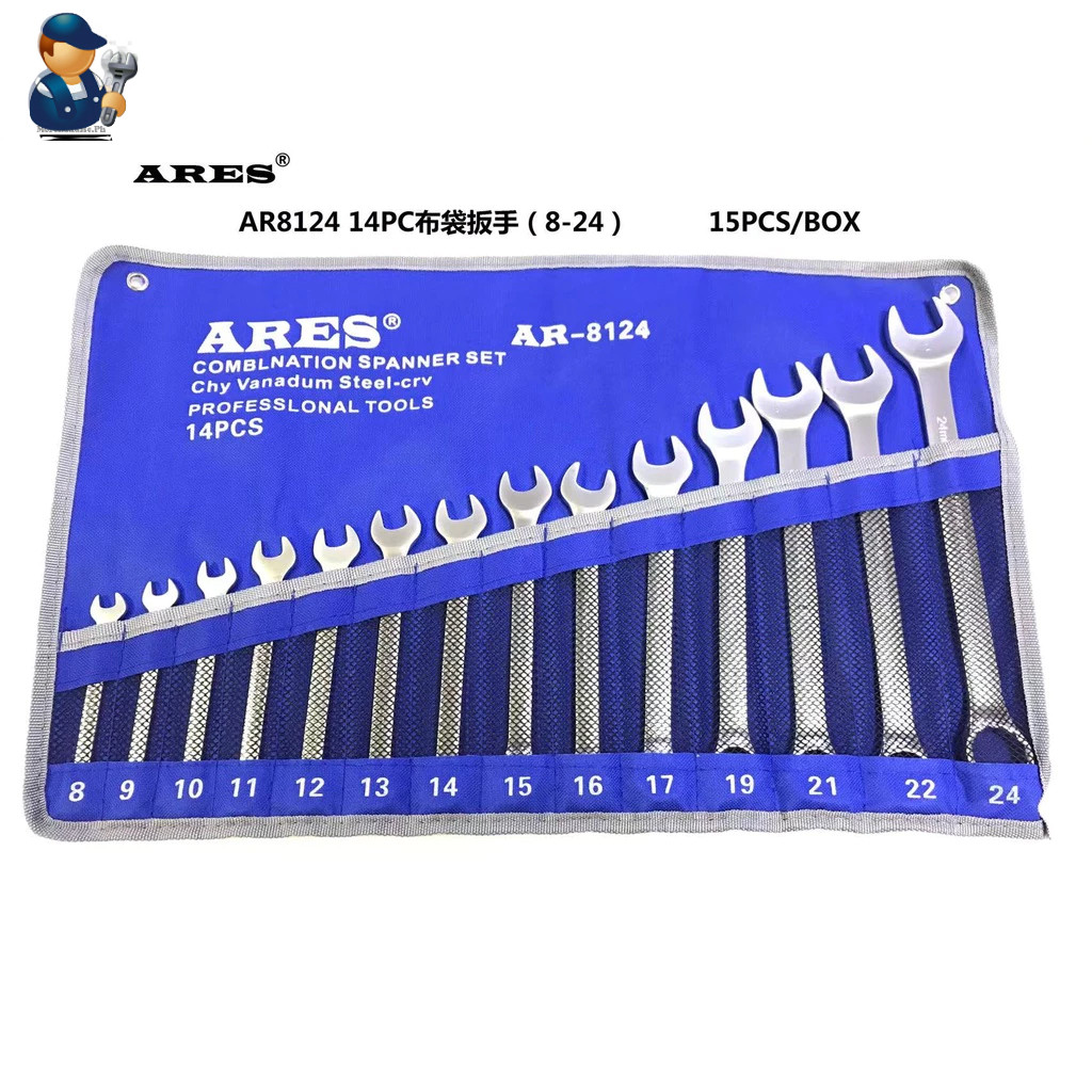 ARES Combination wrench set 8"-24" 14PCS PROFESSIONAL TOOLS | Shopee ...