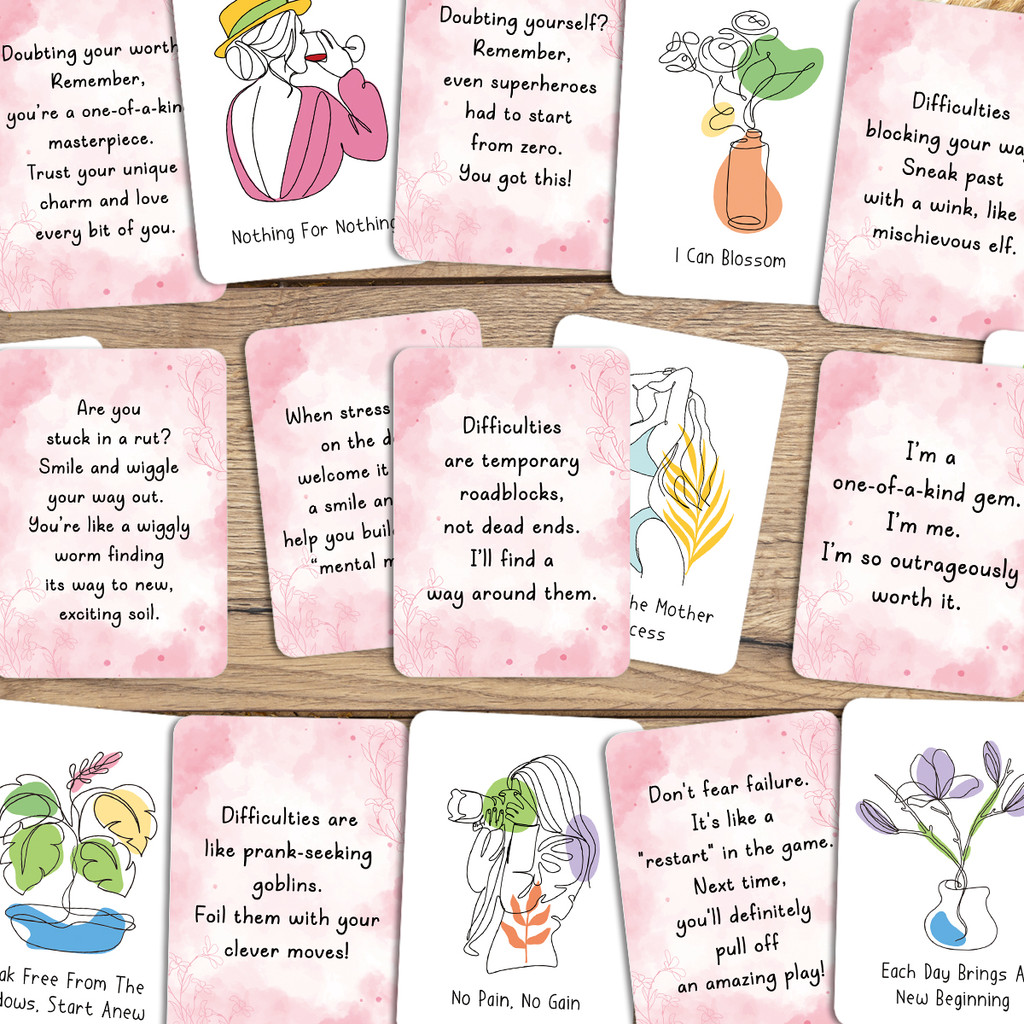 60 Double-Sided Printed Cards for Self-Purpose,Inspirational ...
