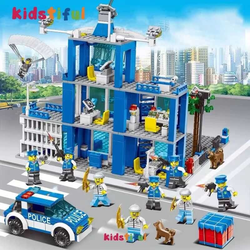 Building Blocks Toys City Police Station SWAT Cars Minifigures Puzzle ...