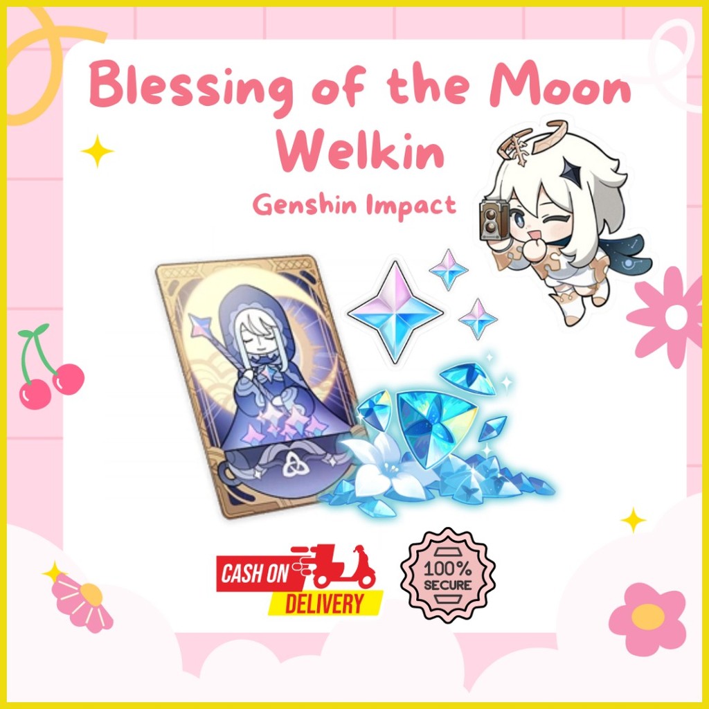 Blessing of the moon welkin genshin impact collectible cards | Shopee ...