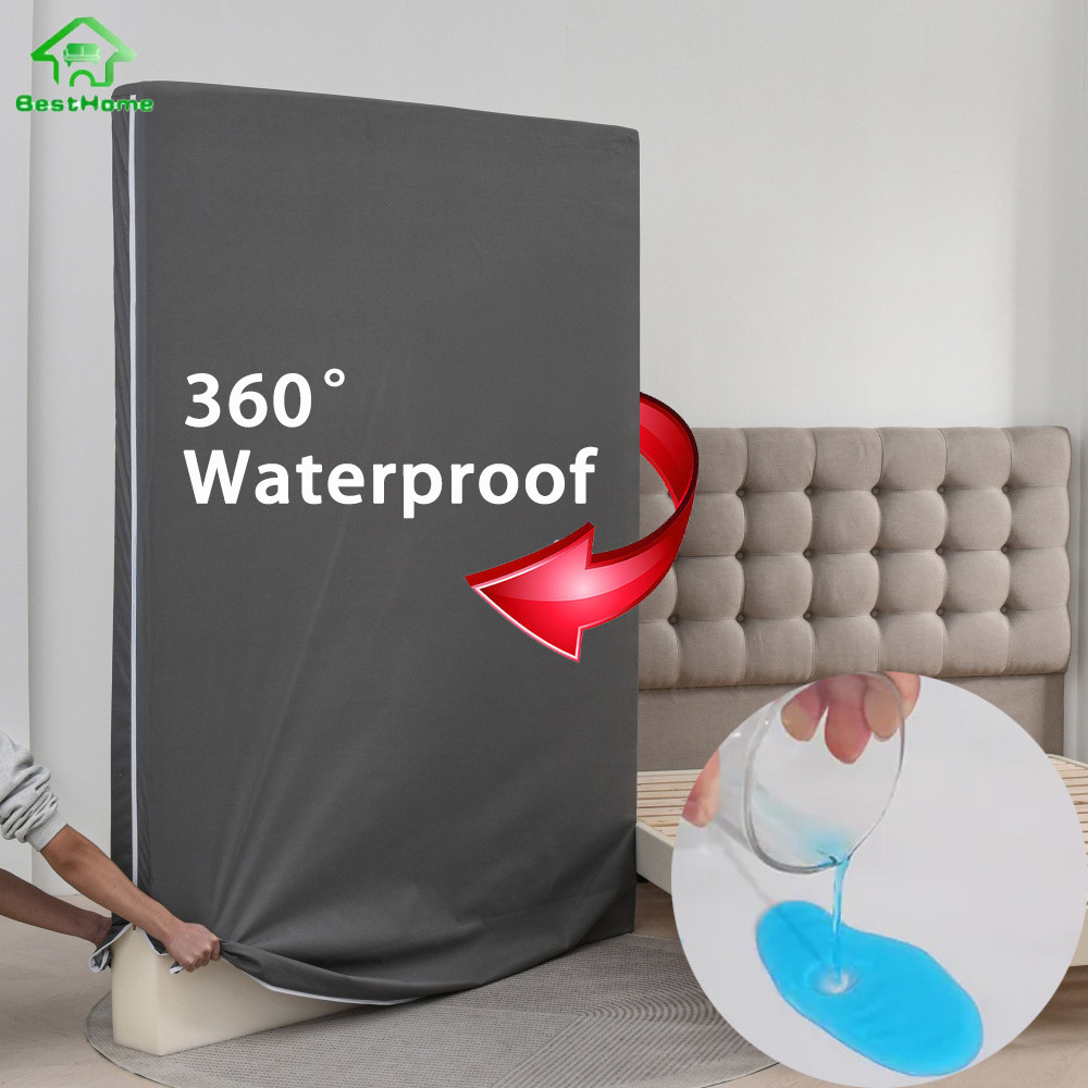 4/6 inch Waterproof Bed Foam Cover with Zipper Uratex Foam Bed Cover ...
