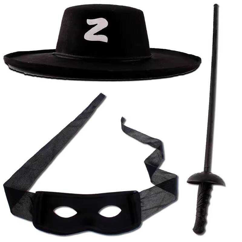 COS Cosplay Masquerade Party Halloween Zorro Mask Eye Mask Zorro Sword ...