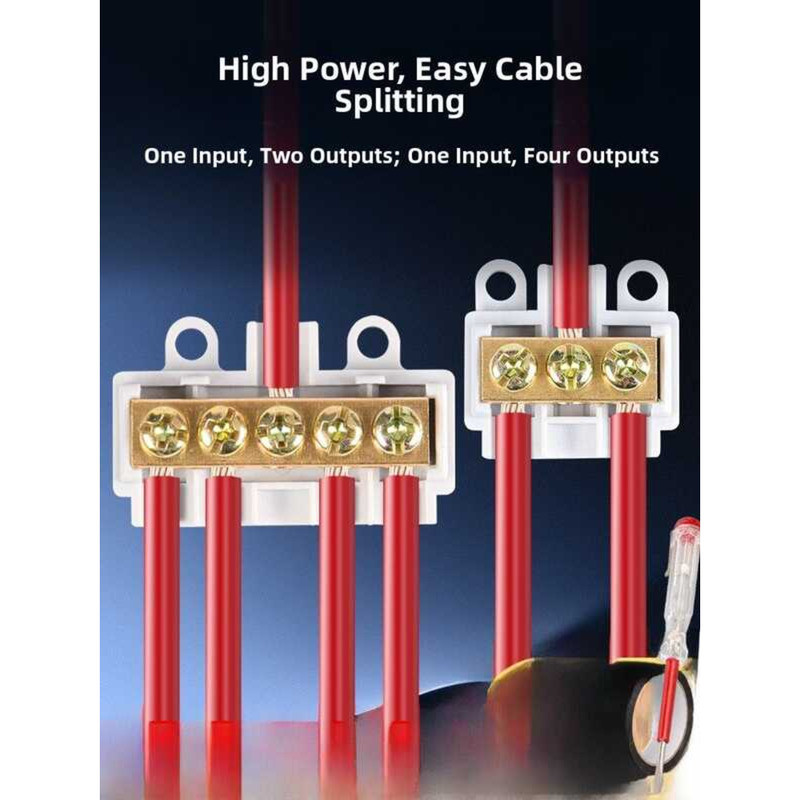 High Power Quick Wiring T-Type Branching Connector Terminal Block One ...