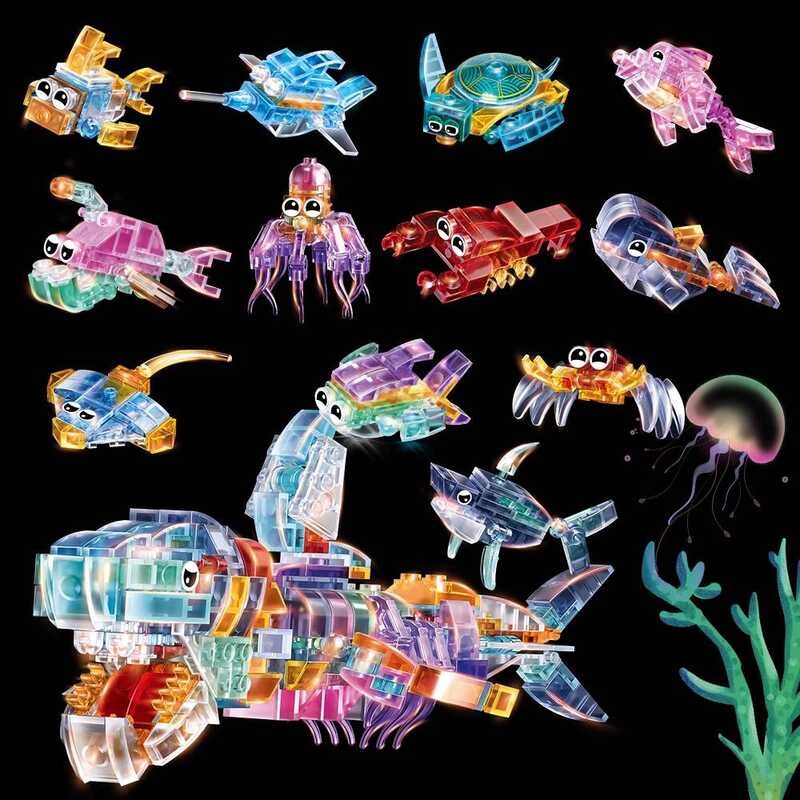 Children's Boys Gift Toy Building Ocean Creatures Whale Transparent ...