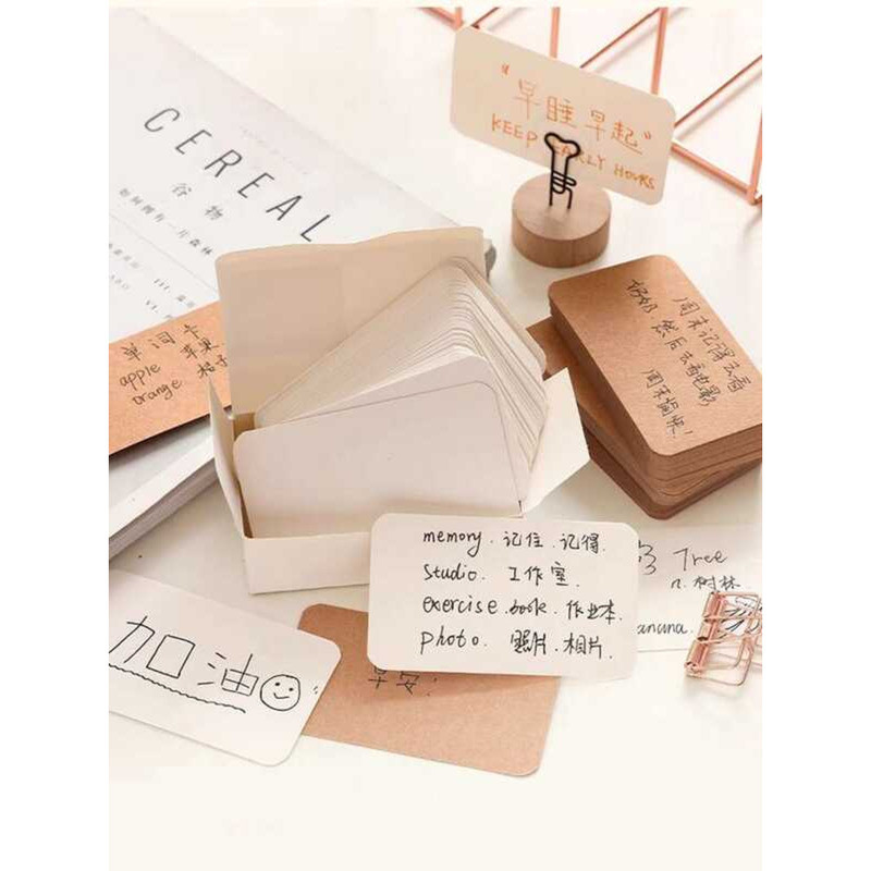 Small Message Blank English Memory Word Memorization White Kraft Hard ...
