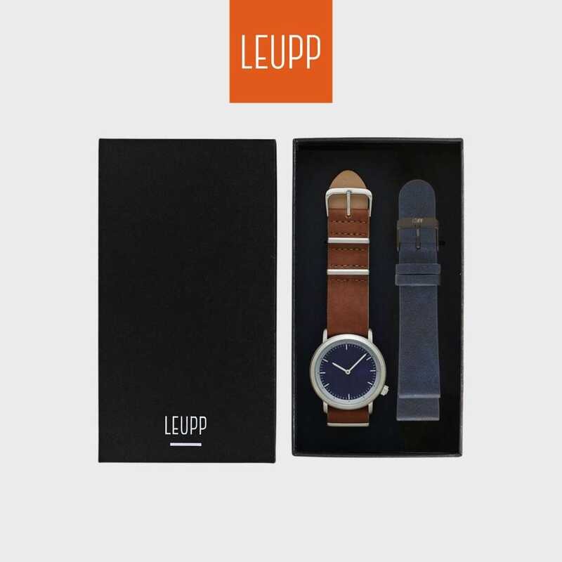 LEUPP Jin Watch Gift Set With Interchangeable Strap | Amber & Slate ...