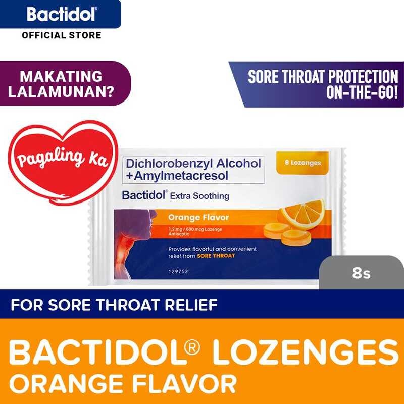 Bactidol Extra Soothing Lozenges Orange 8S : For Sore Throat Relief ...
