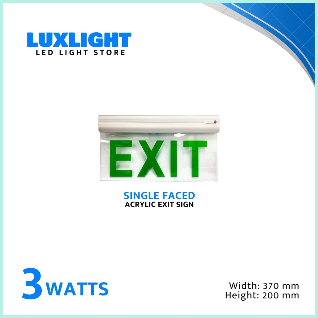 Lux Light LED Fire Exit Lights/Emergency Signage/Single and Double ...