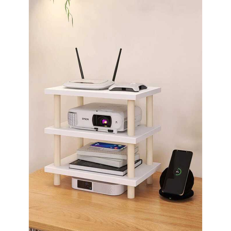 WiFi Router Storage Rack TV S-Top Box Wooden Organizer Stand Wireless ...