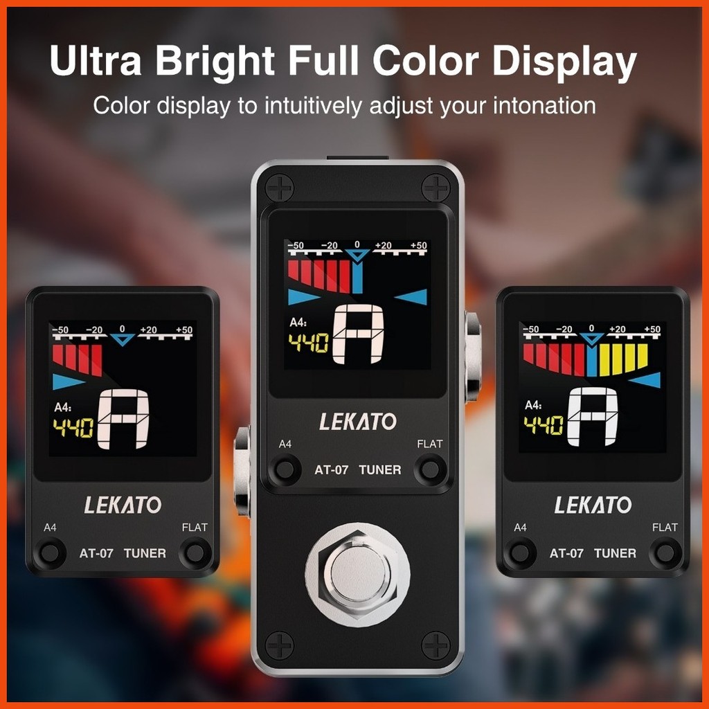 LEKATO AT-07 Chromatic Mute Guitar Tuner Pedal Dual Independent ...