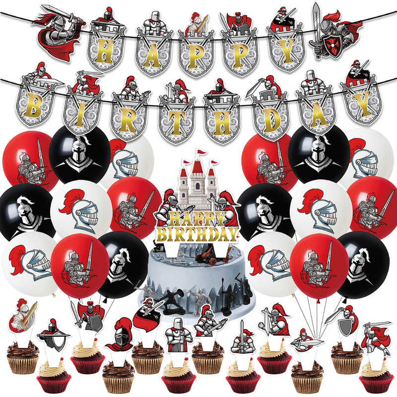 Tt [Soju] 46Pcs Medieval Party Decorations Supplies Knights Birthday ...