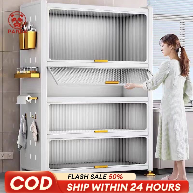 Kitchen Cabinet Dish Rack With Cover Carbon Steel Multi-function Rack 3 ...