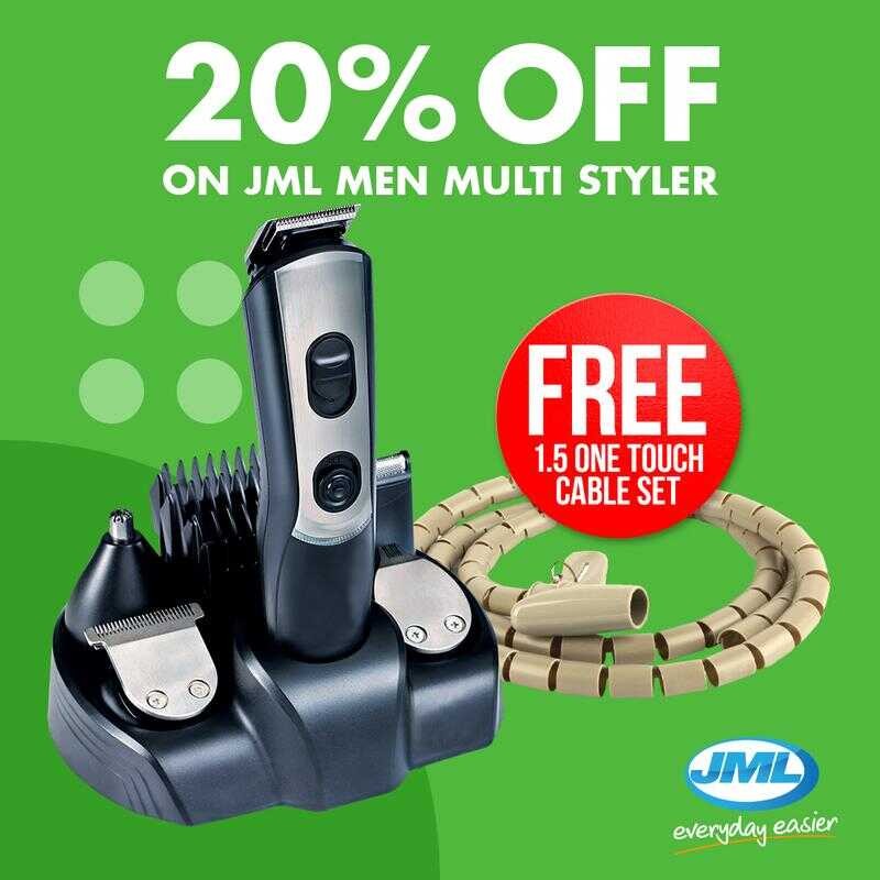 JML Men Multi Styler Shaver + FREE 1,5 Cm One Touch Cable | Shopee ...