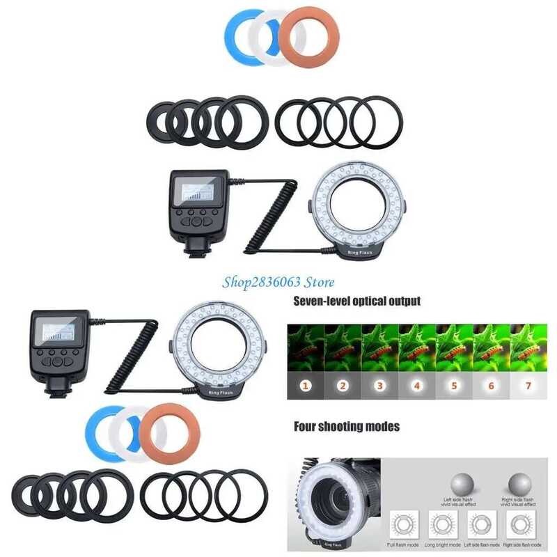 Two 831D Flash Rings Light For Cameras 8 Mount Adapters 4 Color Filters ...