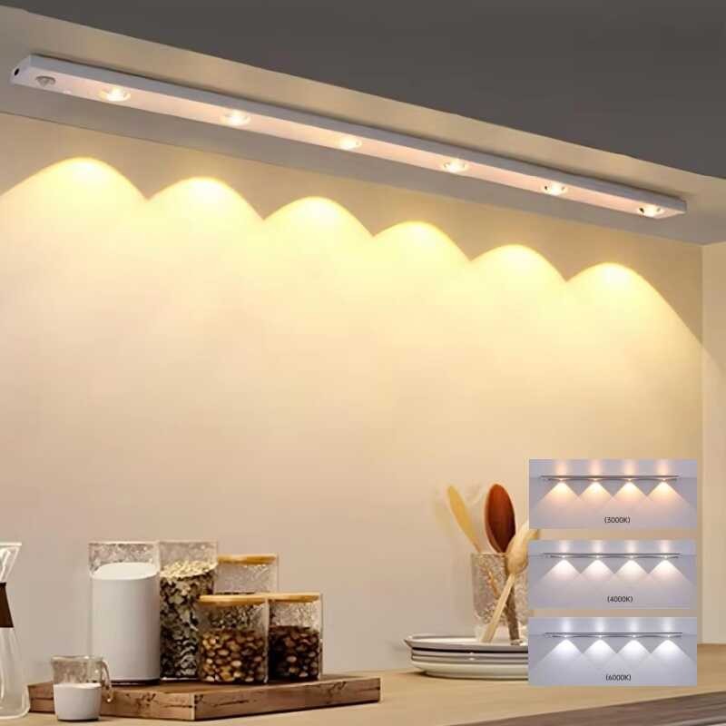 3-Color Dimming Kitchen Cabinet Light 20/40/50/60Cm Under The Pir ...