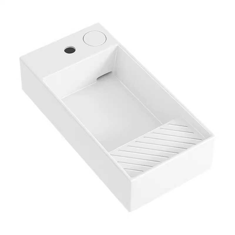 3 Novit Narrow Long Countertop Basin Ceramic Small Size Laundry Basin ...