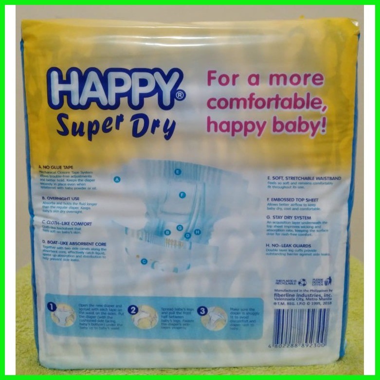 HAPPY BABY SUPER DRY MEDIUM DIAPER x30pcs | Shopee Philippines