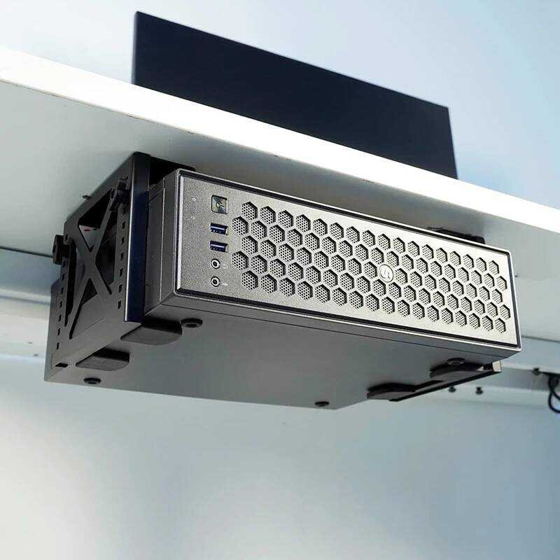 Desop 2 1 Stand With Adjustable Bracket, Under Desk Holder For PC NAS ...