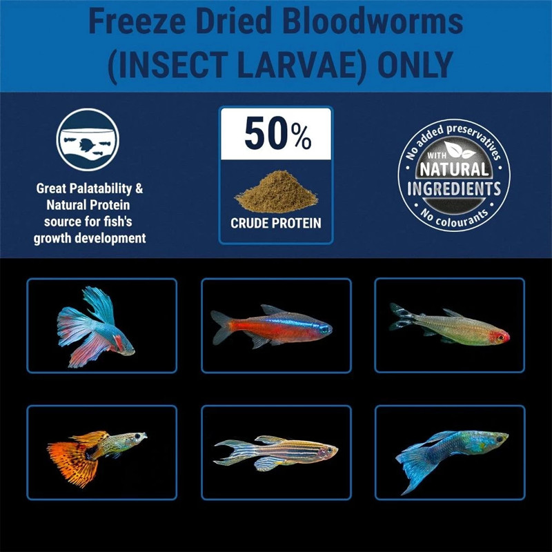 20g Freeze-Dried Bloodworms, Fish Food, Suitable For Guppies, Bettas ...