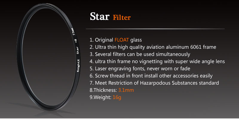 Star Line Effect Star Filter Lens Photography 4 6 8 Line For SLR Camera ...