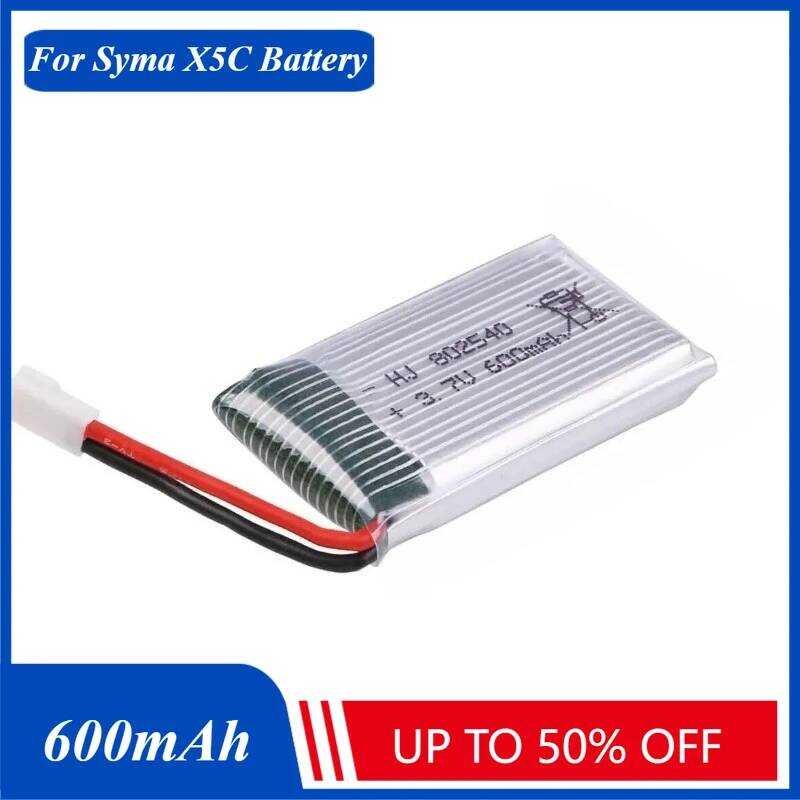 3.7V 600mah 802540 Lipo Battery for Syma X5C X5C-1 X5 X5SC X5SW H5C ...