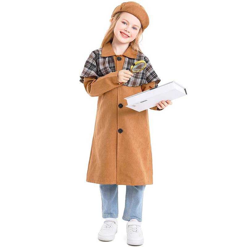Children's British Style Coat Halloween Girl Detective Sherlock Holmes ...