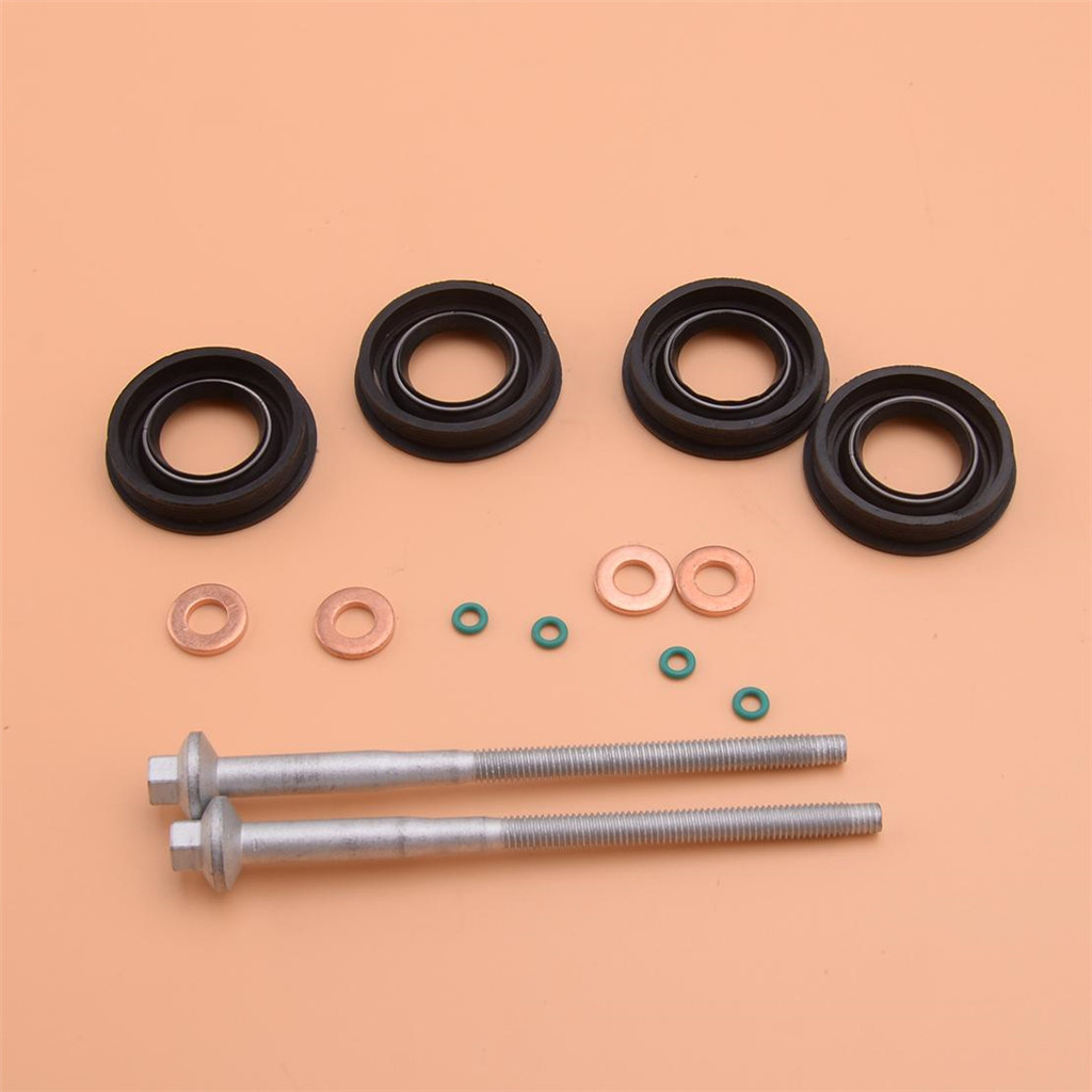 14pcs Diesel Fuel Injector Seal Washer O-Ring Kit Clamp Bolts Fit for ...