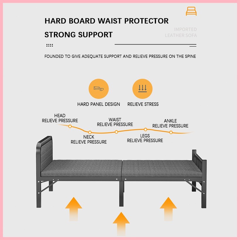 Foldable Bed Single Bed Easy to Carry Foldable Storage Weight 200kg No ...