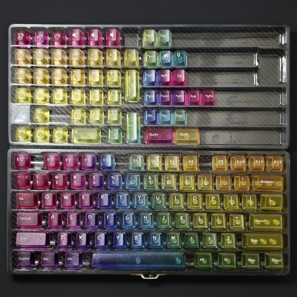 PC Gradiant Foggy Transparent Rainbow Gradient PC Keycap Magnetic ...