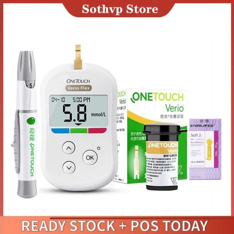 Glucometer Set One Touch Onetouch Verio Blood Glucose Monitor S Test ...