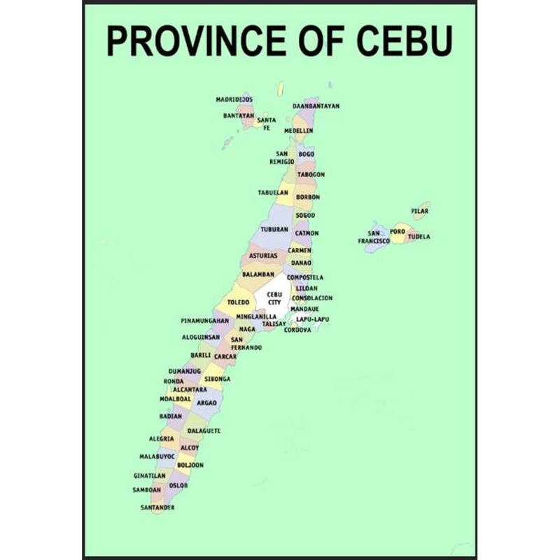 Cebu Province Map Waterproof A4 Laminated Chart 3 4Cc42 | Shopee ...