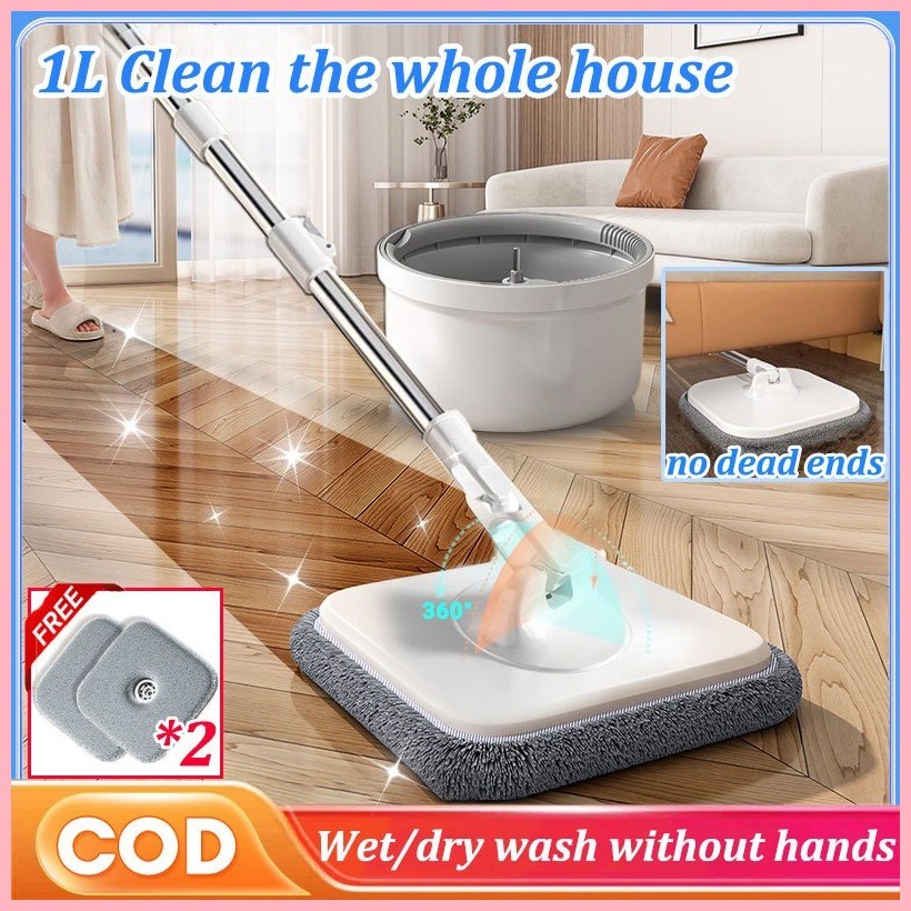 Wet Dry Separation Spin Mop 360° mop with spinner heavy duty Hand-wash ...