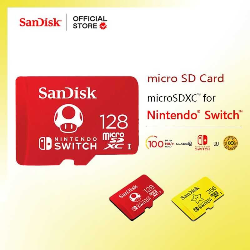 Sandisk Nintendo Switch 128Gb/256Gb Microsd Card Uhs-I C10 Memory 192 ...