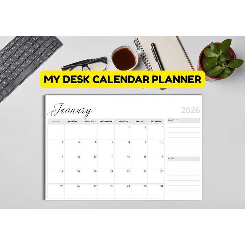 12Pages A4 Flat Desk Calendar Organizer Productivity 2026 Giveaways ...