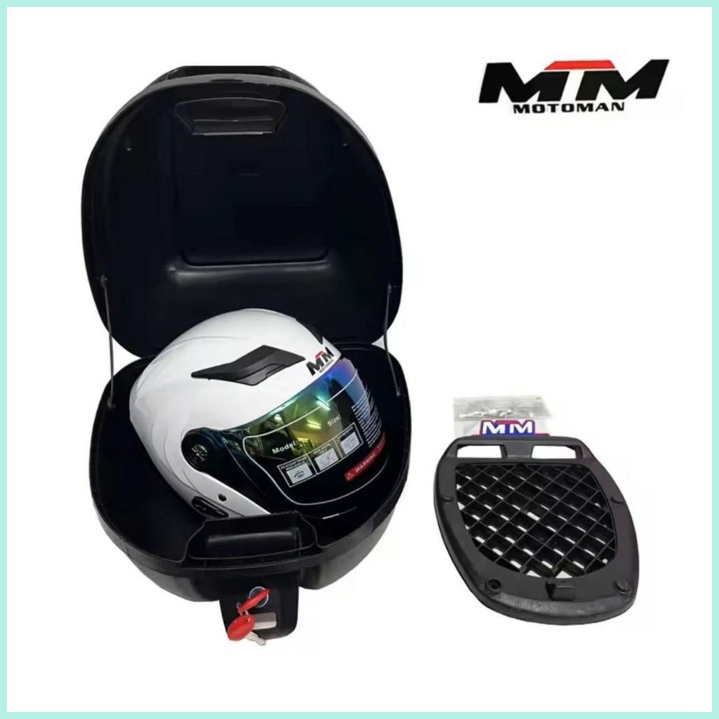 MOTOMAN motorcycle luggage top box 32L with BASE PLATE（Black,Red ...