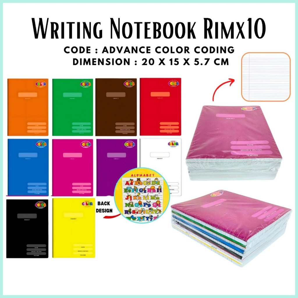WRITING PAD X10 / WRITING NOTEDBOOK / NOTEBOOK X10 | Shopee Philippines