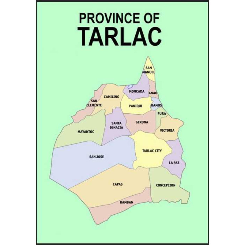 Tarlac Province Map Waterproof A4 Laminated Chart 3 03Ee2 | Shopee ...
