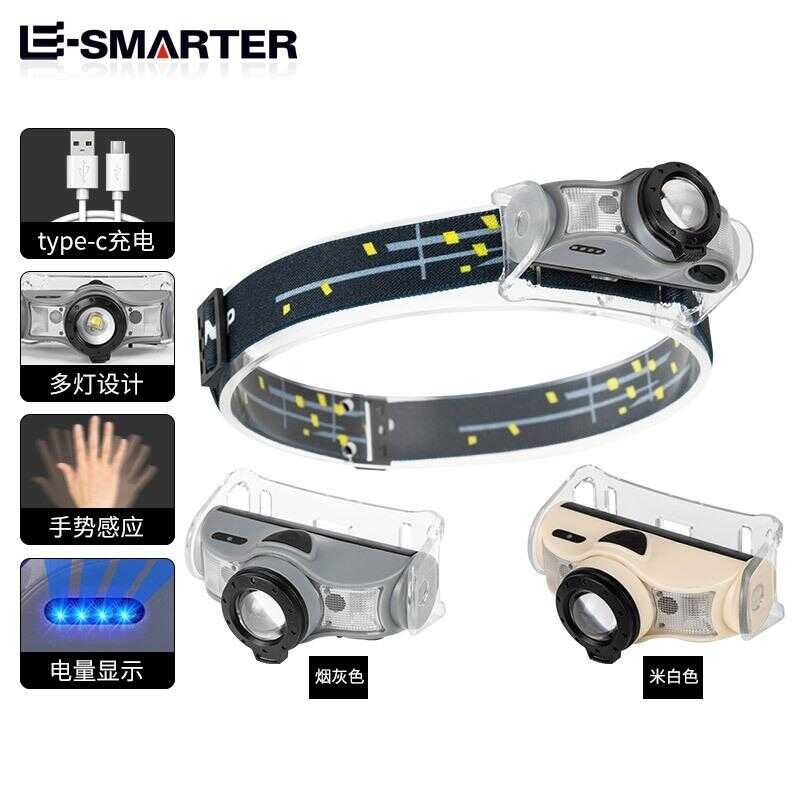 Strong Rechargeable Light Sensor Headlamp Wearable Bright Night Fishing ...