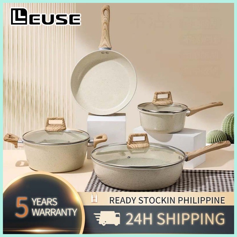 Healthy Non-Stick Cookware Set-Maifan Stone Coating-5 Colors-Frying Pan ...