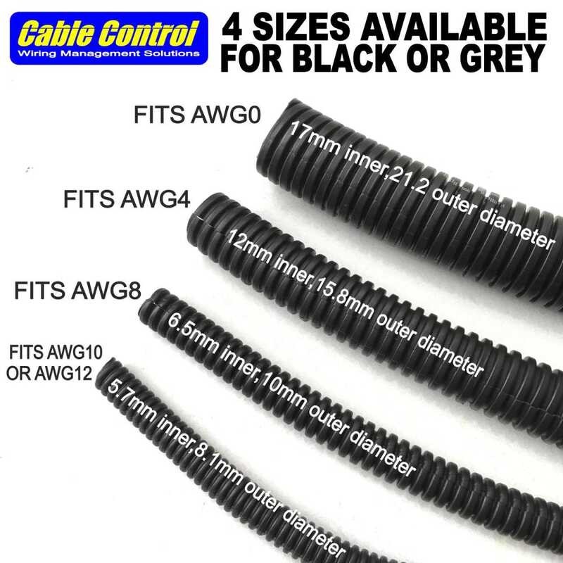 Cable Control SPLIT LOOM TUBING BLACK AWG 0 17Mm 5M Fire Retardant ...
