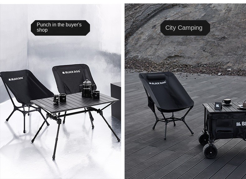 BLACKDOG High Back Moon Chair Portable Ultralight Foldable Aluminum ...